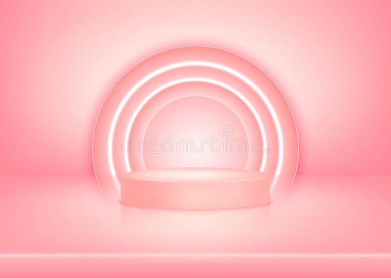 Empty Pastel Pink Color Studio Table Room Background Abstract, and ...