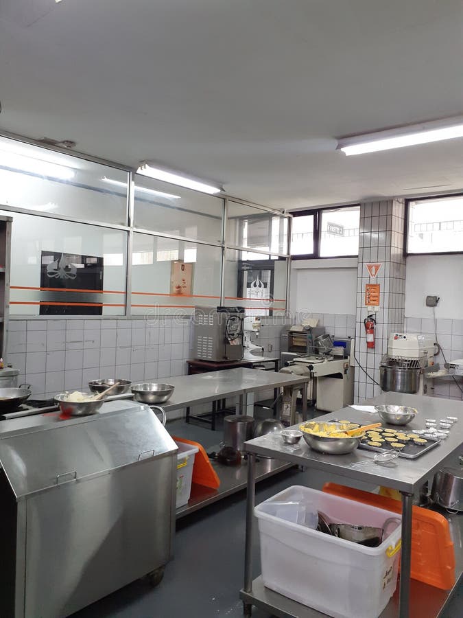 An Empty Pastry Kitchen stock image. Image of machine - 266000693