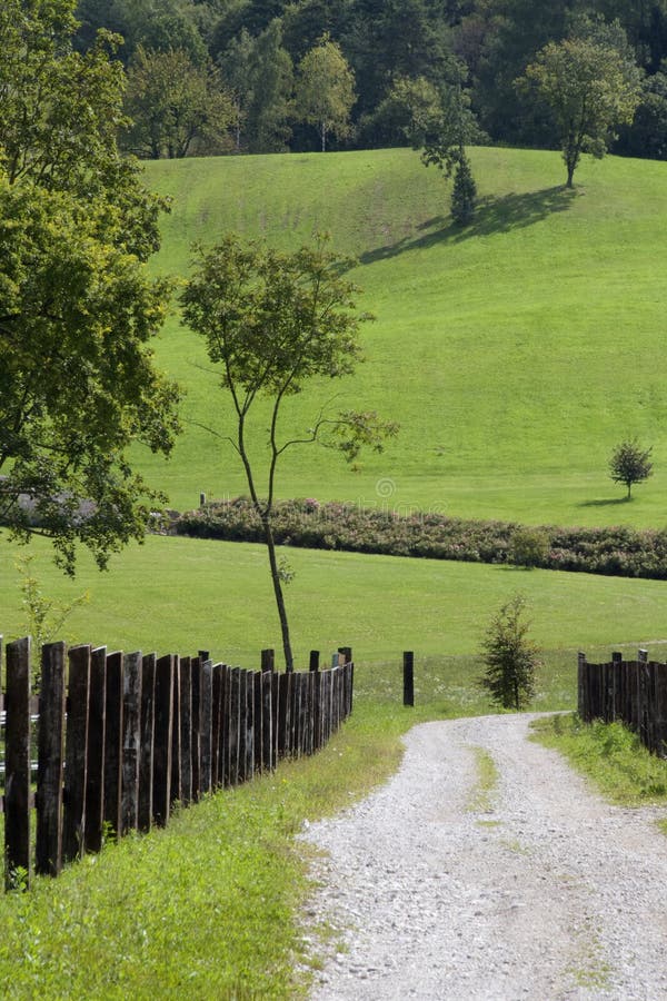 Empty Path on the Countryside Stock Image - Image of fence, nature ...