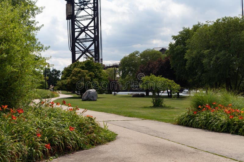Empty Path at Ping Tom Memorial Park with Green Plants in Chinatown ...