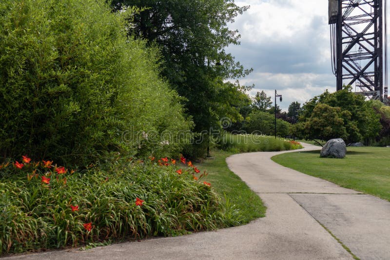 Empty Path at Ping Tom Memorial Park with Green Plants in Chinatown ...