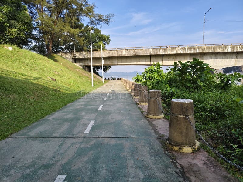 Empty Pathway Under the Bridge in a Park Stock Image - Image of pathway ...