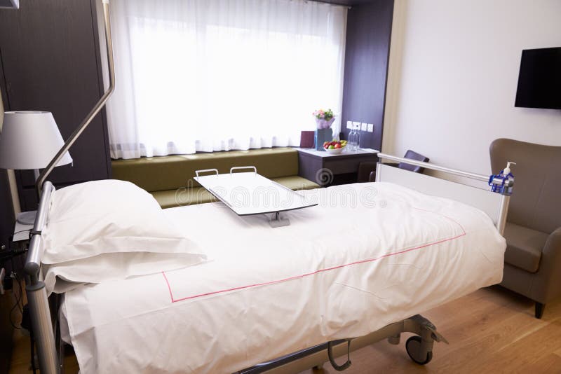 Empty Patient Room in Modern Hospital Stock Image - Image of private ...