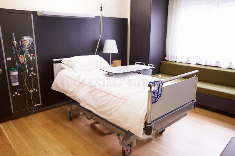 Empty Patient Room in Modern Hospital Stock Photo - Image of hospital ...