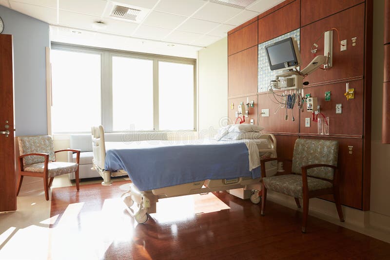 Empty Patient Room in Modern Hospital Stock Image - Image of clinic ...