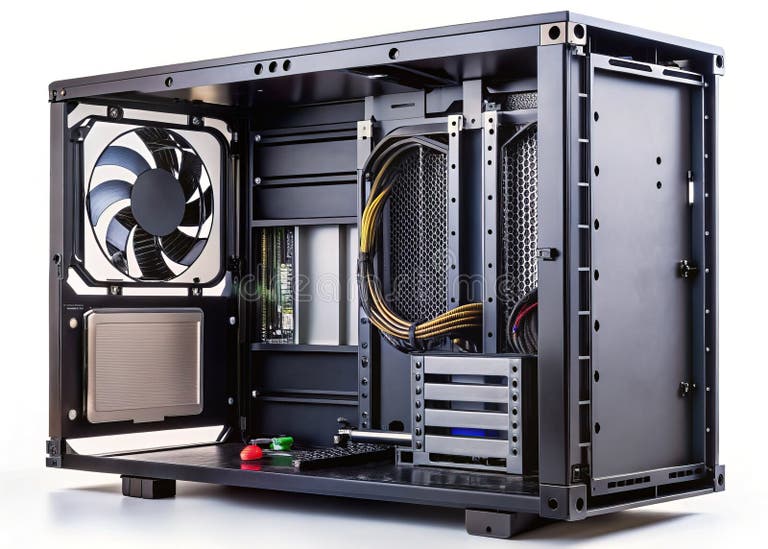 Empty PC Case Chassis with Open Top Front Panel Removed Tempered Glass Perfect for Component ...