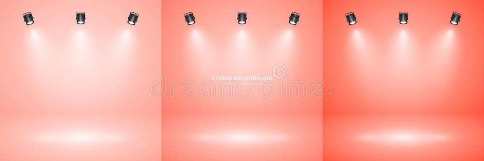 Empty Peach Studio Abstract Backgrounds with Spotlight Effect. Product ...