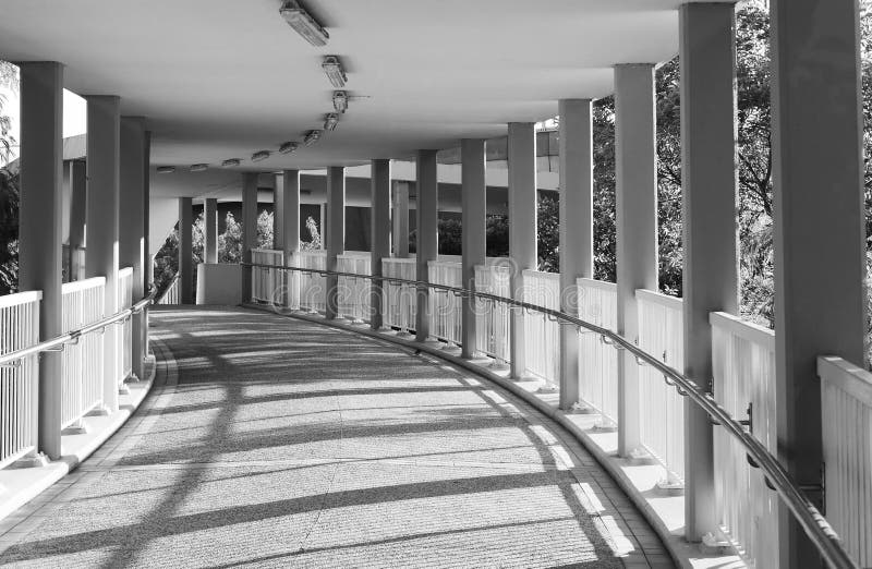 Empty pedestrian walkway stock image. Image of infrastructure - 172170829