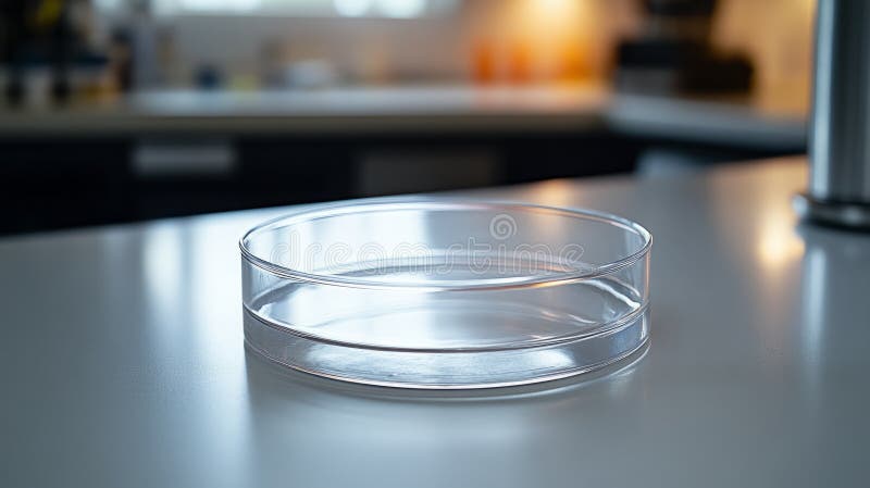 Empty Petri Dish on a Laboratory Counter. Stock Image - Image of ...