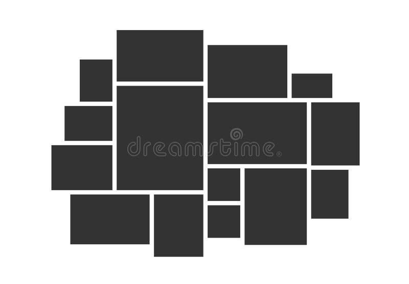 Photo Collage Frames Template for Interior Design Stock Vector ...