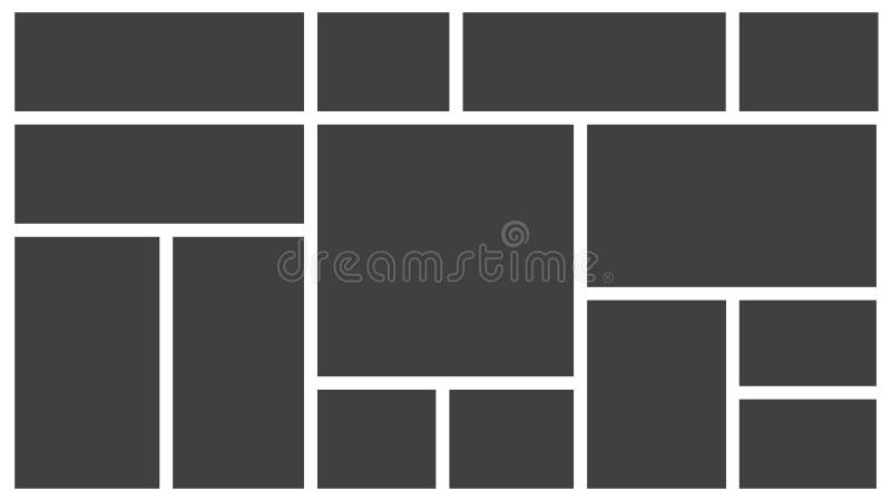 Empty Photo Collage Template. Frames for Photo. Collage Concept. Vector ...