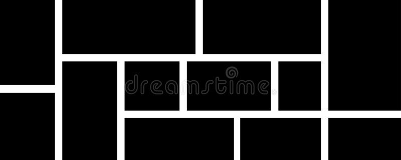 Empty Photo Collage Template. Frames for Photo. Collage Concept. Vector ...