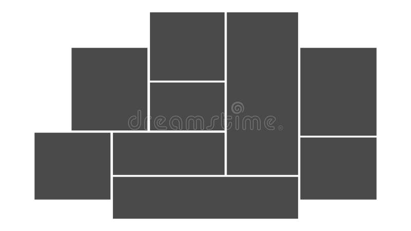Empty Photo Collage Template. Frames for Photo. Collage Concept. Vector ...