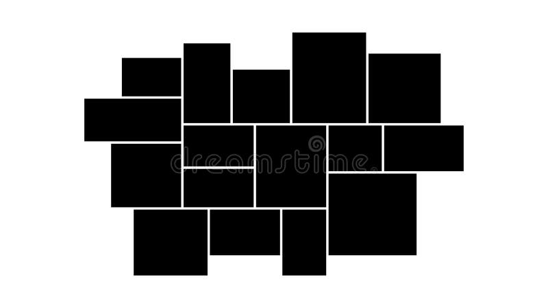 Empty Photo Collage Template of 17 Parts. Frames for Photo. Collage ...