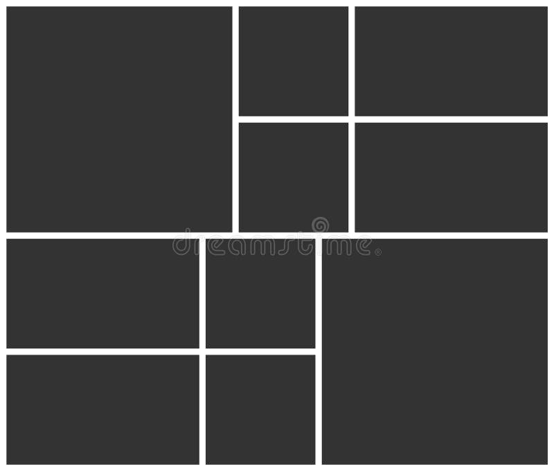 Empty Photo Frame Collage Layout Stock Vector - Illustration of ...