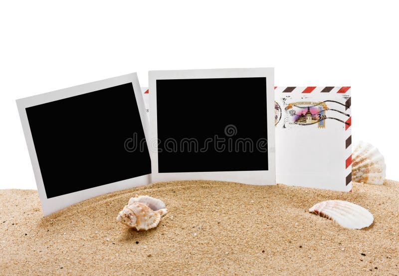 Empty Photo Frame and a Letter from Vacation Stock Photo - Image of ...