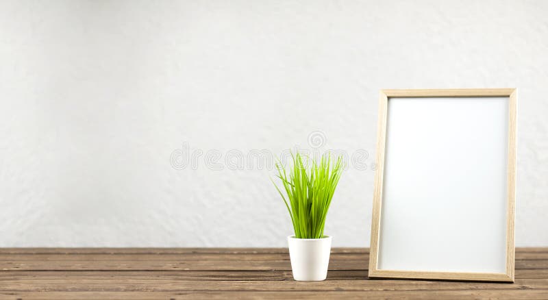 Empty Photo Frame. Pot. Memory of the Victims. on a Wooden Background ...