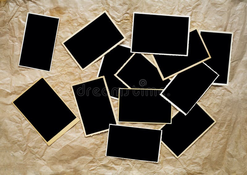 Old Empty Photo Frames, Vintage Photographs Free Space for Pics Stock ...
