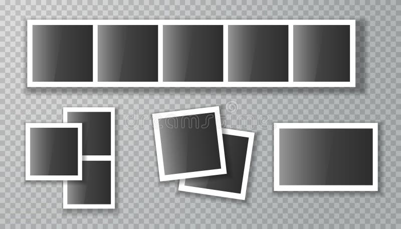 Empty Photo Frames on White Background. Vector Illustration Stock ...
