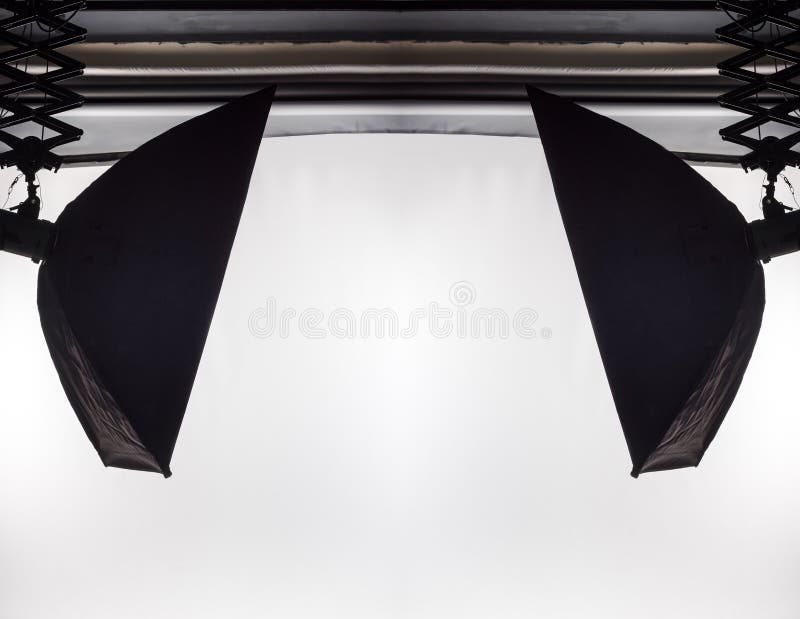 Empty Photo Studio with Modern Interior and Lighting Equipment ...