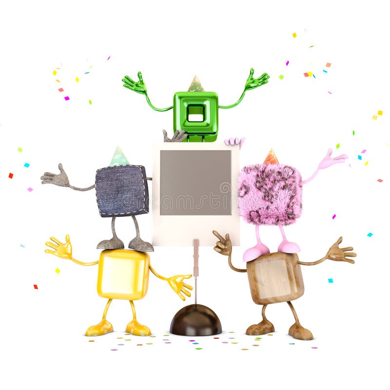 Funny Cube Dude. Square Character Stock Vector - Illustration of ...