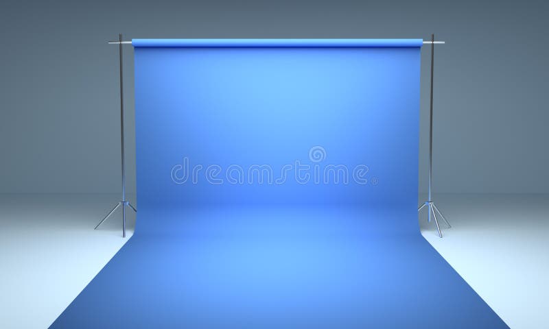 Empty Photography Studio Background Blue Template Stock Illustration ...