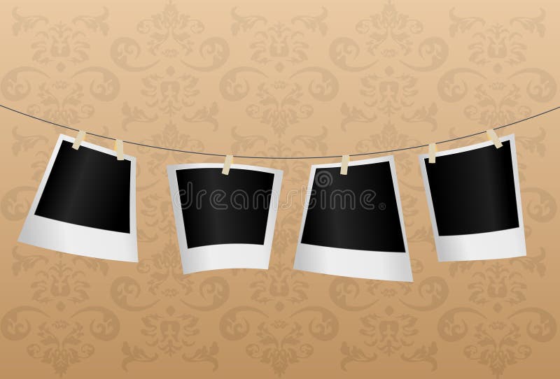 Empty Photos on String. Vector Stock Vector - Illustration of elements ...