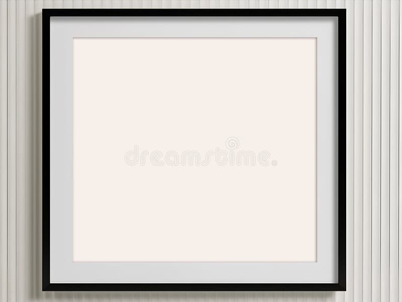 Empty Picture in Black Frame on the Wall. Mockup Stock Illustration ...