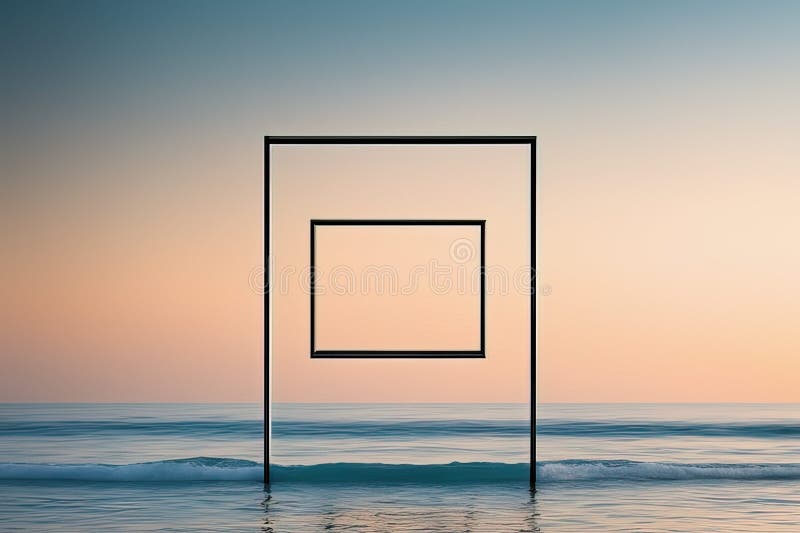 Empty Picture Frame on the Beach.empty Picture Frame on the Beach Stock ...