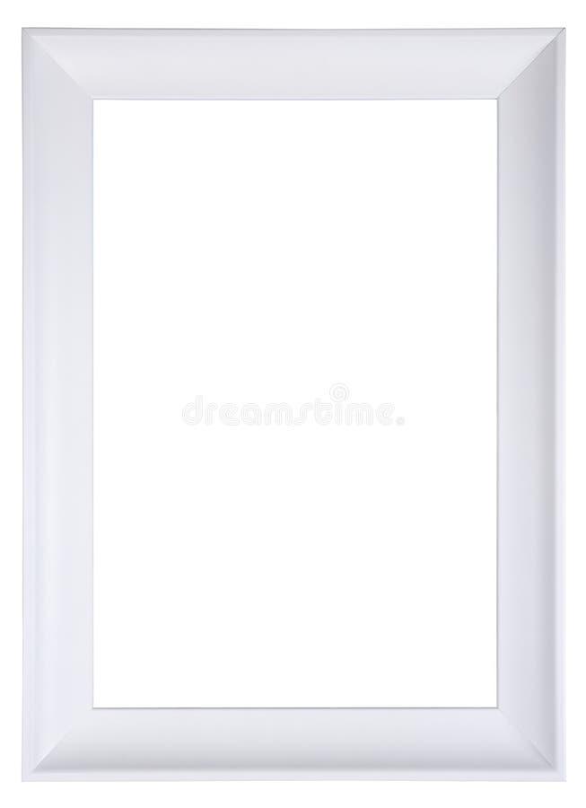 Wide White Wood Picture Frame with Cut Out Canvas Stock Image - Image ...