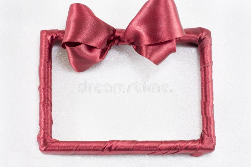Empty Picture Frame with Red Ribbon Stock Photo - Image of celebration ...
