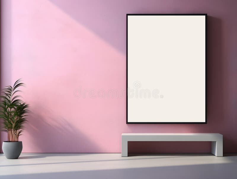 Empty Picture Frame Simulation Wall Modern Living Room Design Stock ...