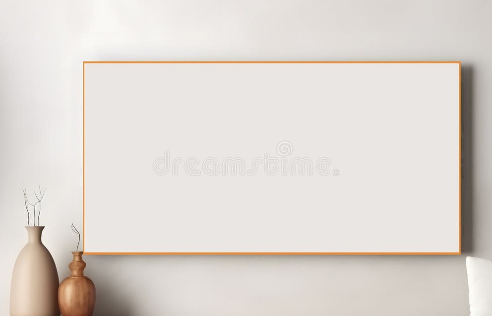 Empty Picture Frame Simulation Wall Modern Living Room Design Stock ...