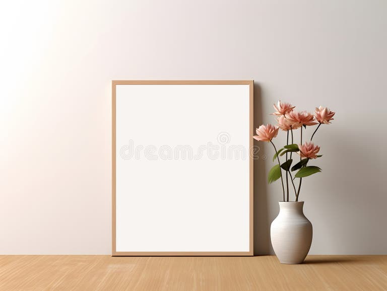 Empty Picture Frame Simulation Wall Modern Living Room Design Stock ...