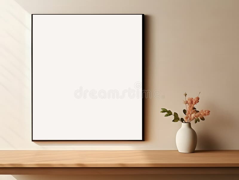 Empty Picture Frame Simulation Wall Modern Living Room Design Stock ...