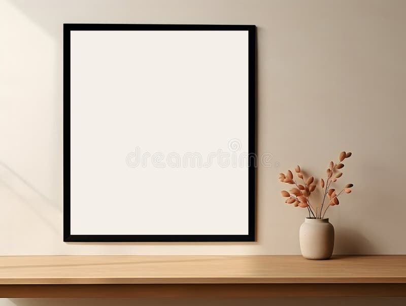 Empty Picture Frame Simulation Wall Modern Living Room Design Stock ...