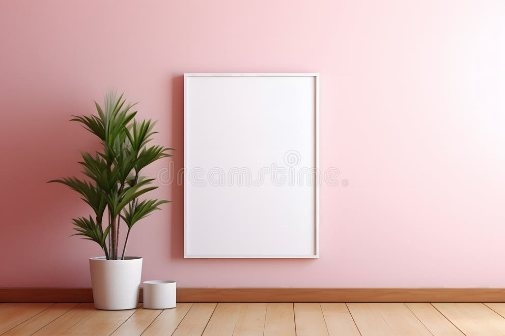 Empty Picture Frame Simulation Wall Modern Living Room Design Stock ...