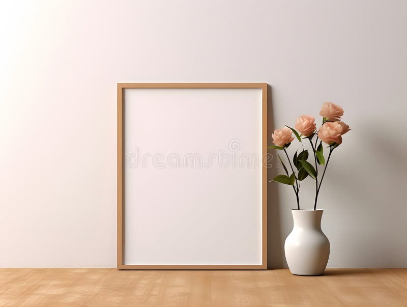 Empty Picture Frame Simulation Wall Modern Living Room Design Stock ...