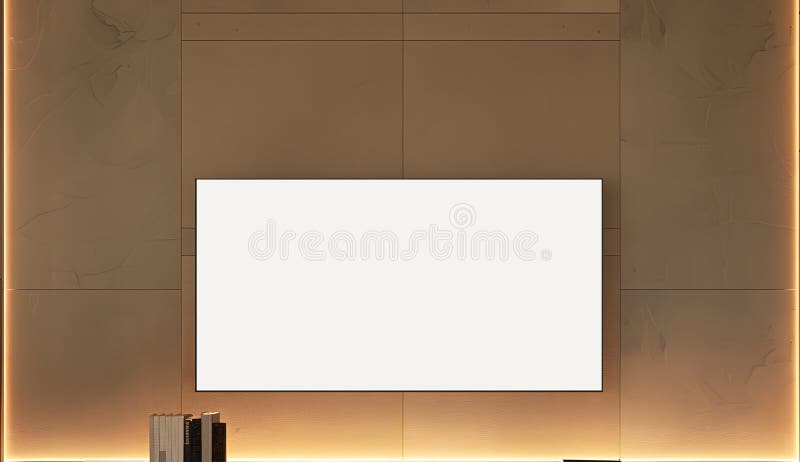 Empty Picture Frame Simulation Wall Modern Living Room Design Stock ...