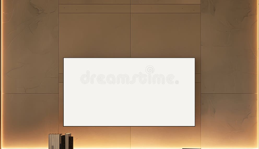 Empty Picture Frame Simulation Wall Modern Living Room Design Stock ...