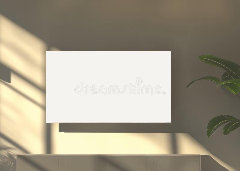 Empty Picture Frame Simulation Wall Modern Living Room Design Stock ...