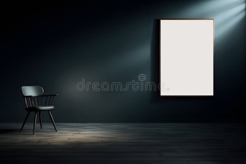 Empty Picture Frame Simulation Wall Modern Living Room Design, with ...