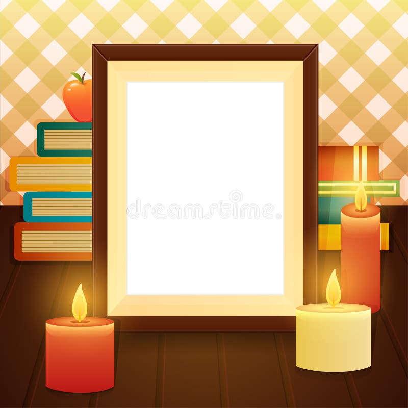 Empty Picture Frame on the Table Stock Vector - Illustration of student ...