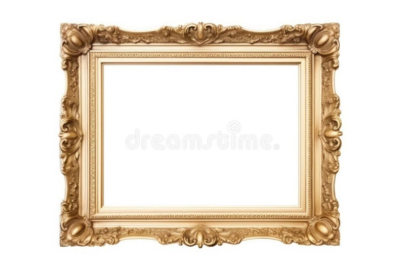 Empty Picture Frame Template on White Background. Generative Ai Stock ...