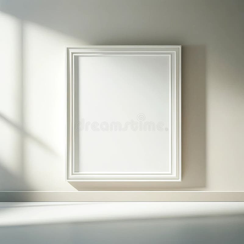 Empty Picture Frame on a Wall with Dramatic Lighting. Copy Space Stock ...