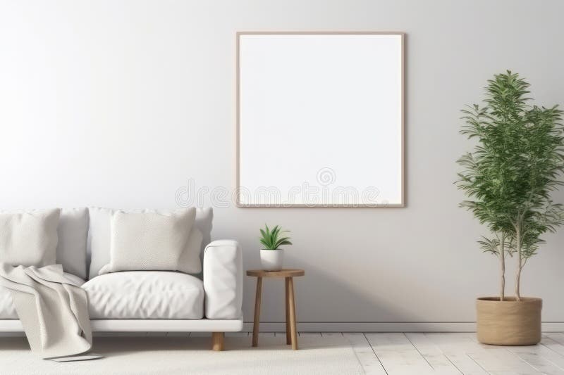 Empty Picture Frame on the Wall in a Room with a Minimalist Interior ...
