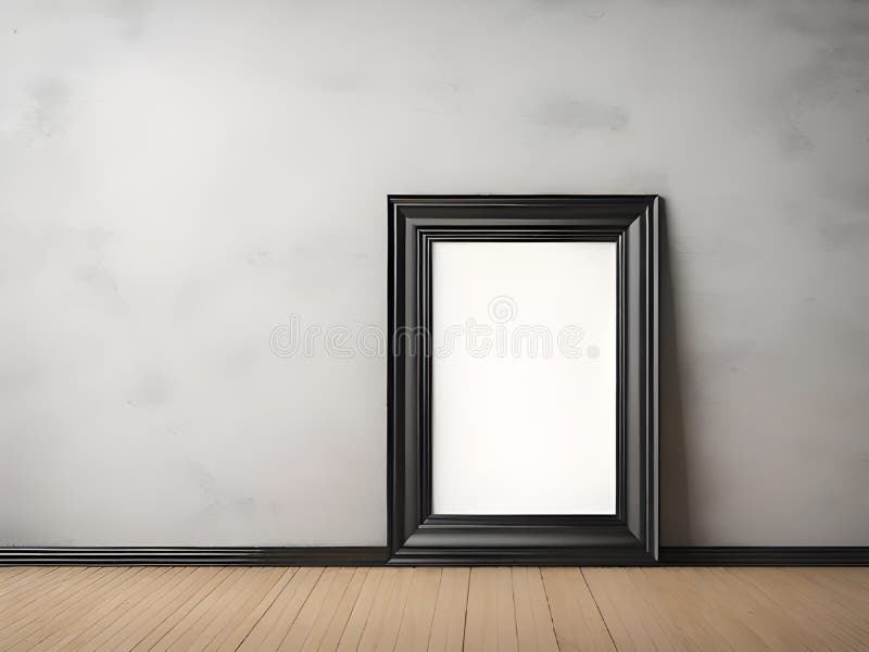 Empty Picture Frame on a White Wall Stock Illustration - Illustration ...