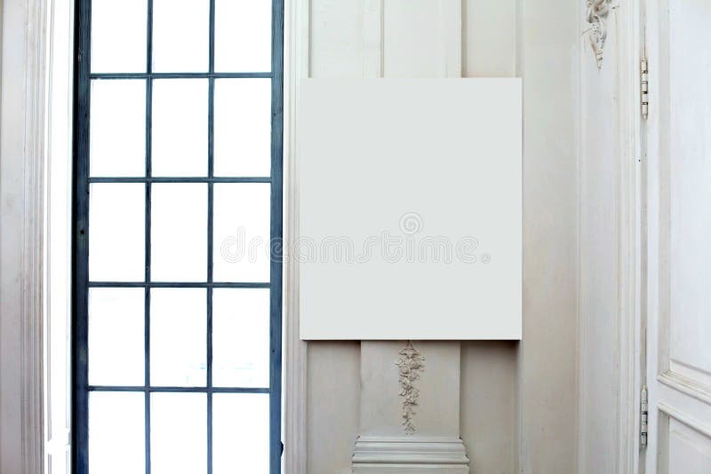 Empty Picture Template, Blank Canvas Mockup Stock Image - Image of ...