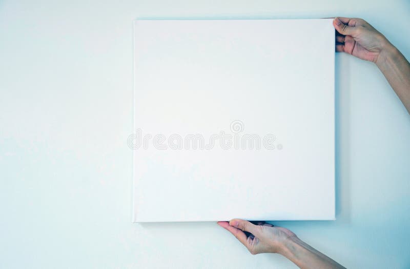 Empty Picture Template, Blank Canvas Mockup Stock Image - Image of ...