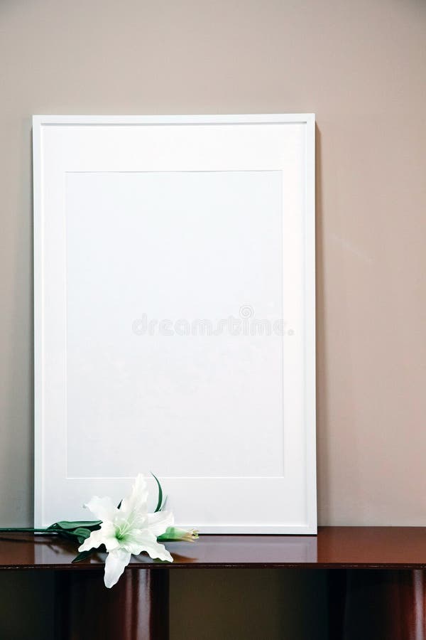 Empty Picture Template, Blank Canvas Mockup Stock Image - Image of ...